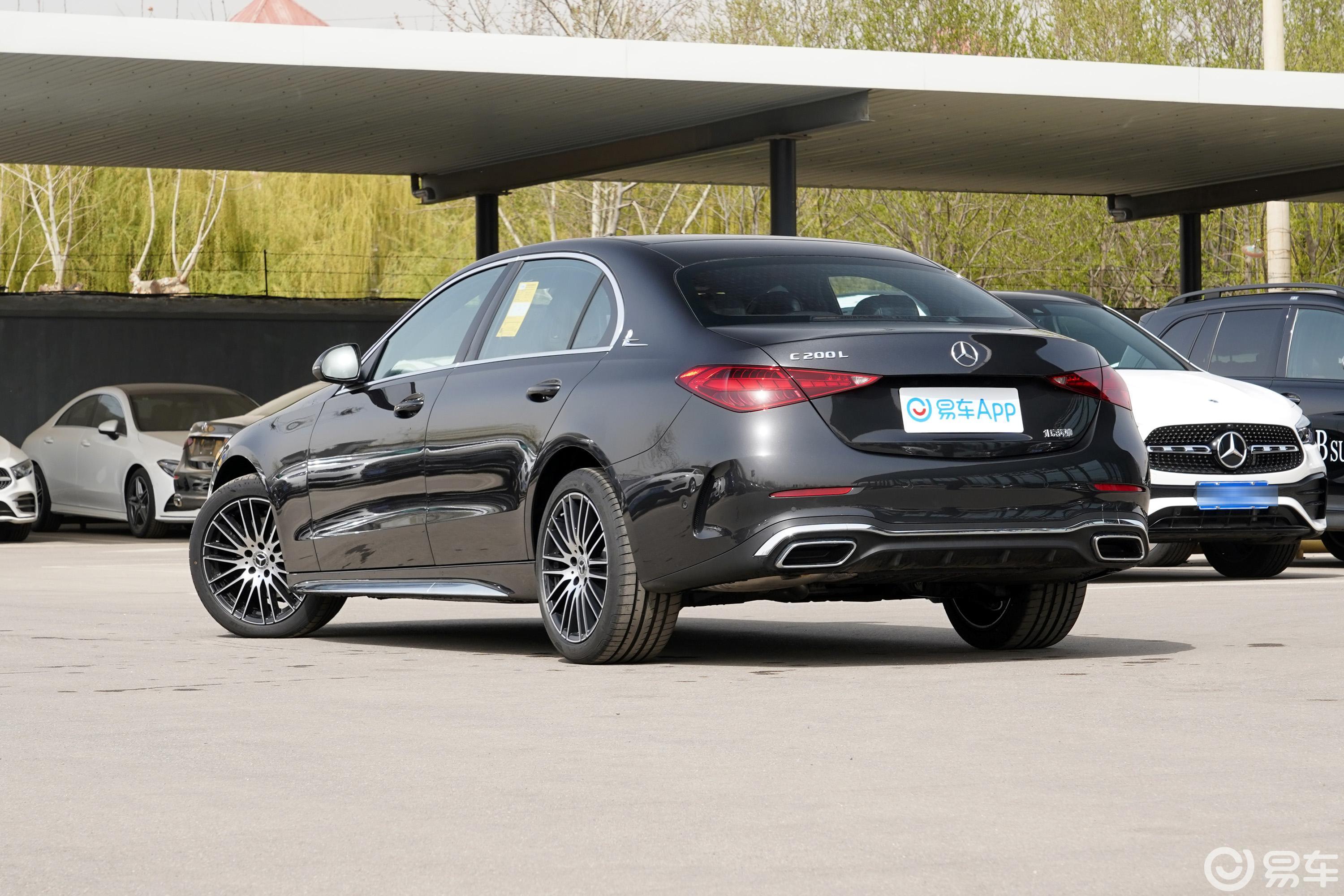 【奔驰C级改款 C 200 L 运动版侧后45度车头向左水平图片-汽车图片大全】-易车