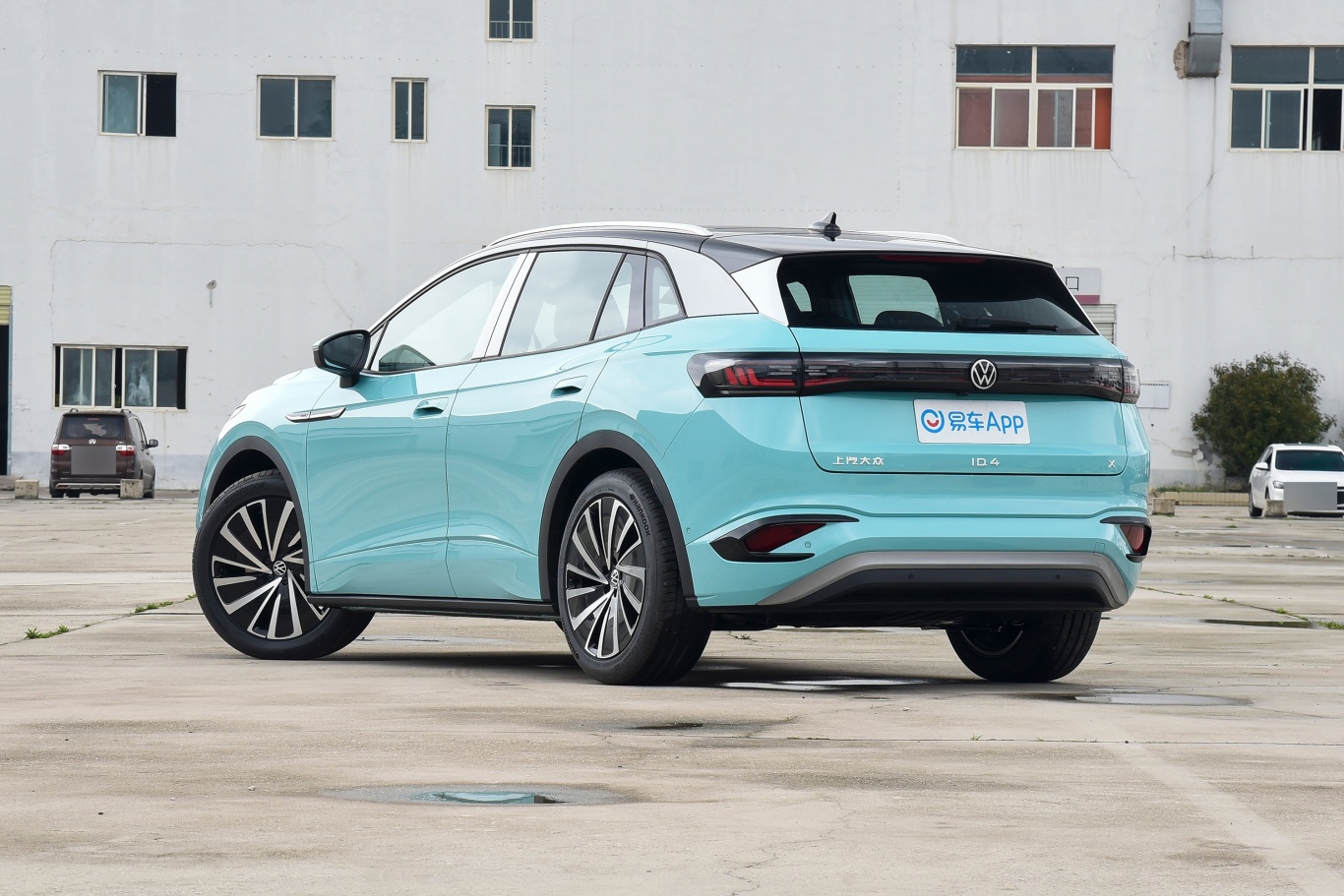 【ID.4 X升级款 607km 极智长续航版侧后45度车头向左水平图片-汽车图片大全】-易车