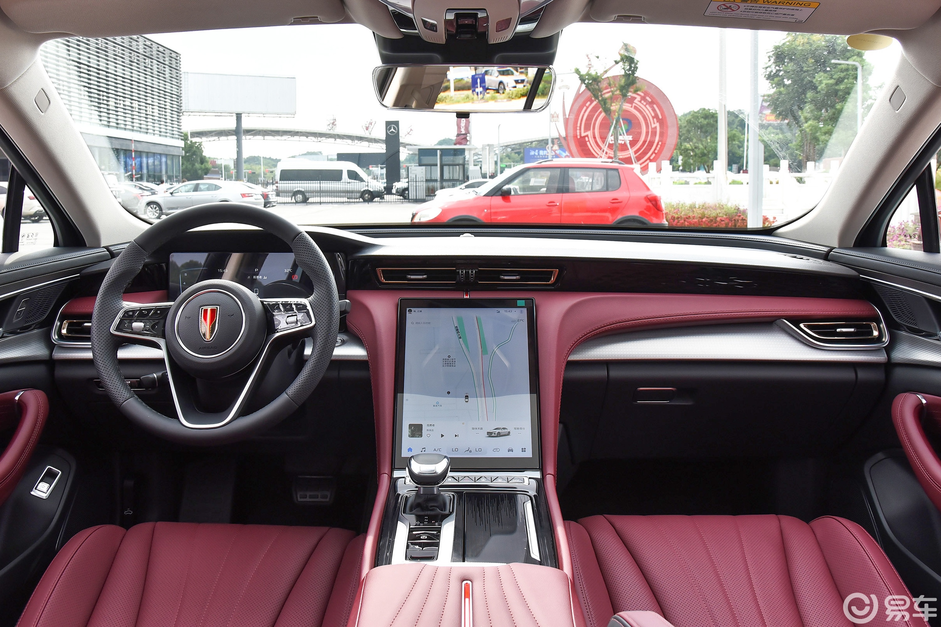 【红旗H51.5T 双离合智联旗韵版内饰全景正拍图片-汽车图片大全】-易车