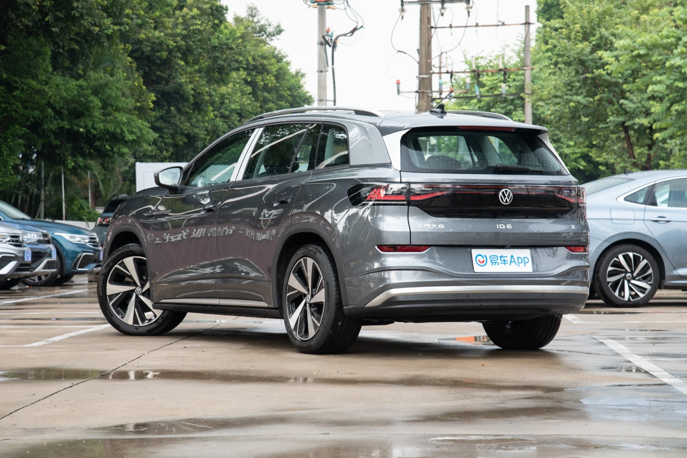 【ID.6 X升级款 617km 纯净长续航版 7座侧后45度车头向左水平图片-汽车图片大全】-易车