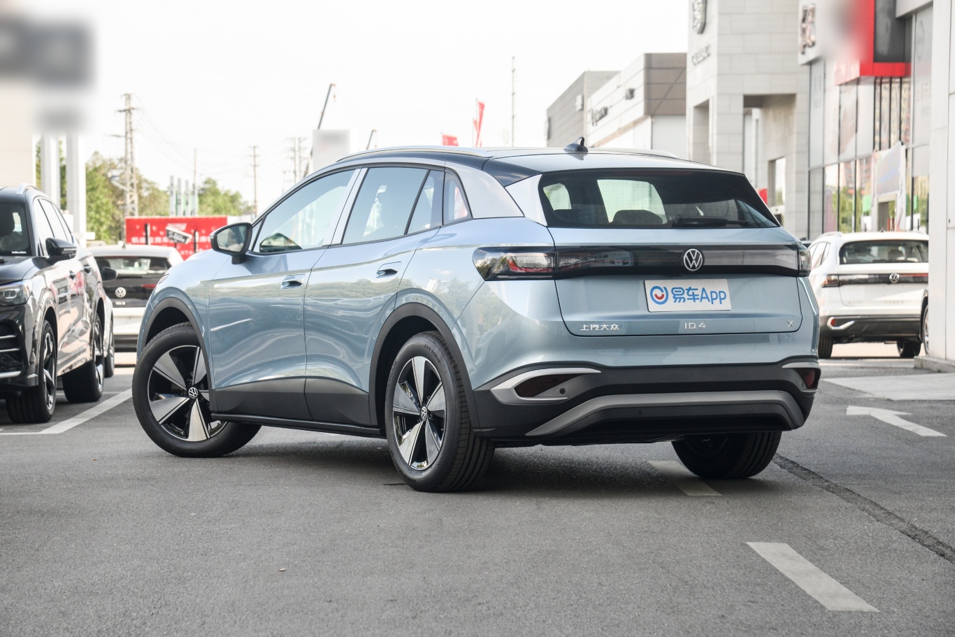 【ID.4 X聪明款 425km 纯净智享版侧后45度车头向左水平图片-汽车图片大全】-易车
