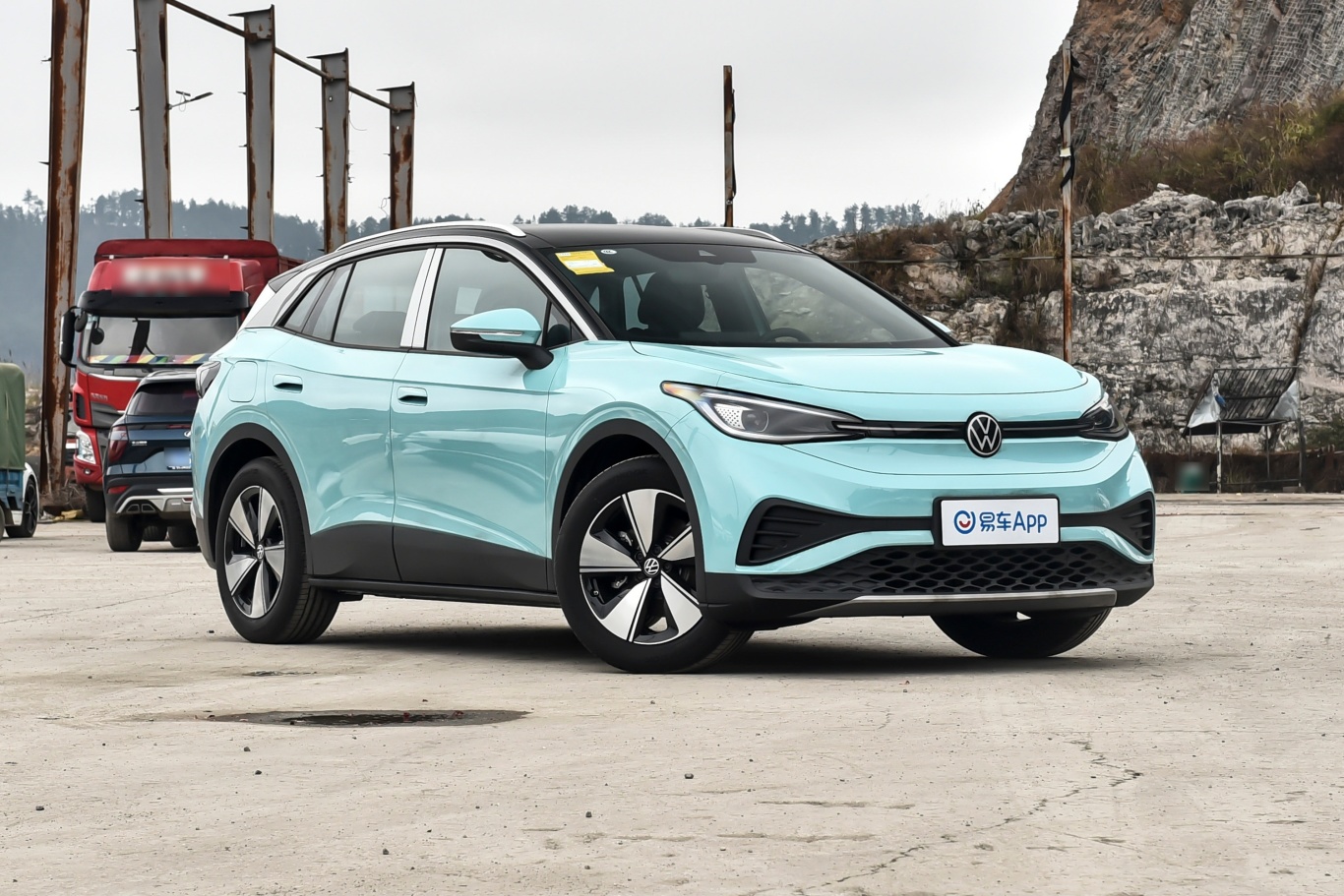 【ID.4 X聪明款 425km 纯净智享版侧前45度车头向右水平图片-汽车图片大全】-易车